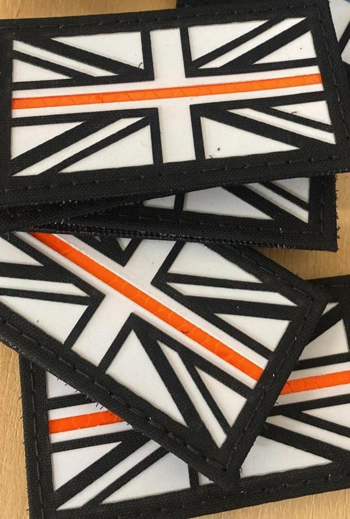2024 laser cut reflective Thin Orange Line Search And Rescue velcro patch